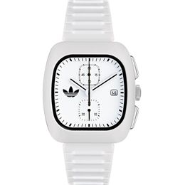 Chronograph adidas originals "RETRO WAVE TWO CHRONO", wei&szlig;, Armbanduhren, Damen, Chronograph, Quarzuhr, Armbanduhr, Herrenuhr, Damenuhr, unisex, Kunststoffarmband
