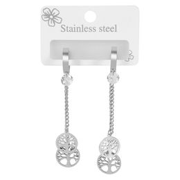 Adelia&acute;s Kettenanh&auml;nger ADELIA&acute;S "Anh&auml;nger &ndash; Lebensbaumanh&auml;nger aus Edelstahl mit Strass Steinchen", silber, Schmuckanh&auml;nger, Damen, Edelstahl, Kettenanh&auml;nger, Eine sch&ouml;ne Geschenkidee f&uuml;r jeden Anlass