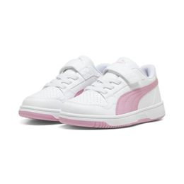 Sneaker Puma "REB-L AC PS", M&auml;dchen, Gr. 28, wei&szlig; (Puma wei&szlig;, mauved out, magenta gleam), Synthetik, mehrfarbig, Schuhe Sneaker, mit Klettverschluss, mit Gummidetails
