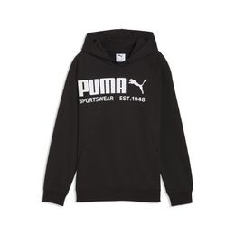 Hoodie Puma "Puma Sport Relaxed Hoodie Jungen", Jungen, Gr. 128, schwarz, Obermaterial: 32% Polyester, 68% Baumwolle. Kapuzenfutter: 100% Baumwolle. Rippe: 97% Baumwolle, 3% Elasthan, relaxed fit, Sweatshirts Hoodie