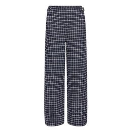Stoffhose Ichi "Hose IHKATE", Damen, Gr. L, N-Gr, blau (patriot blau check), Obermaterial: 91% Polyester PES. 8% Baumwolle CO. 1% Elasthan EL., Hosen Stoffhose
