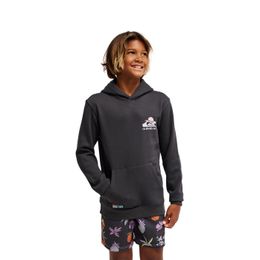 Kapuzensweatshirt Quiksilver "One Piece Luf Island", Jungen, Gr. 10, grau (phantom), Obermaterial: 55% Baumwolle, 25% Baumwolle, 20% Polyester., Sweatshirts