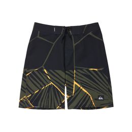 Boardshorts Quiksilver "Surfsilk Straight 17", M&auml;dchen, Gr. 8, grape leaf natural block, Obermaterial: 88% Polyester, 12% Elasthan., Hosen