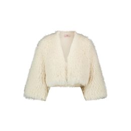 Fellimitatjacke Vera Mont "Damen mit Rundhalsausschnitt", Damen, Gr. 38, beige (champagne sorbet), Obermaterial: 100% Polyester. Futter: 100% Polyester, l&auml;ssig geschnitten, V-Ausschnitt, Jacken