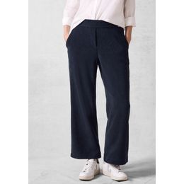 Cordhose Cecil, Damen, Gr. XL, L&auml;nge 28, universal blau, Stoff, 97% Polyester, 3% Elasthan, unifarben, normal normal, Hosen Cordhose, High Waist