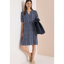 Sommerkleid Cecil, Damen, Gr. L (42), US-Gr&ouml;&szlig;en, universal blau, Stoff, 100% Viskose, gestreift, comfort fit knieumspielend, Rundhals, normaler Saum, Kleider Sommerkleid, im Streifendesign