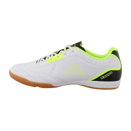 Fu&szlig;ballschuh Kappa "WALEAH", Herren, Gr. 40, wei&szlig; (wei&szlig;, neon gelb), Synthetik, Schuhe Fu&szlig;ballschuh, f&uuml;r Halle und Stra&szlig;e