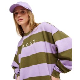 Sweatshirt Roxy "Strictly Stripes", Damen, Gr. L, winter moss stricty striipe, Obermaterial: 60% Baumwolle, 40% Polyester., Sweatshirts Sweatshirt