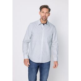Karohemd Street One MEN, Herren, Gr. L (42), US-Gr&ouml;&szlig;en, hellwei&szlig;, Web, 100% Baumwolle, kariert, normal normal, V-Ausschnitt, B&uuml;ndchen, Hemden Karohemd, aus reiner Baumwolle