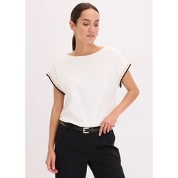 T-Shirt bonprix, Damen, Gr. 40/42 (M), wollwei&szlig;, Obermaterial: 100% Baumwolle, l&auml;ssig geschnitten, Shirts T-Shirt, aus reiner Baumwolle, l&auml;ssige Passform, Kurzarm-Design