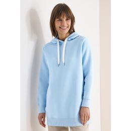 Sweatshirt Cecil, Damen, Gr. M (40), blau (light sky blau), Sweatware, 54% Polyester, 46% Baumwolle, unifarben, comfort fit, ohne Ausschnitt, Rippb&uuml;ndchen, Sweatshirts Sweatshirt, mit Kapuze