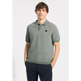 Kurzarmpullover Street One MEN, Herren, Gr. L (42), dusty mint, Web, 80% Baumwolle, 20% Nylon, unifarben, normal normal, V-Ausschnitt, Rippb&uuml;ndchen, Pullover, im soften Baumwoll-Mix