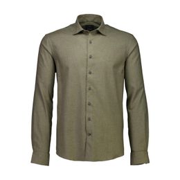 Businesshemd Junk De Luxe "Business-Casual-Hemd Modern Fit", Herren, Gr. L, Normalgr&ouml;&szlig;en, olive mel, Obermaterial: 100% Baumwolle, Hemden