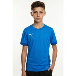 Fu&szlig;balltrikot Puma "TEAMGOAL MATCHDAY JERSEY JR", M&auml;dchen, Gr. 128, blau (electric blau lemonade, Puma wei&szlig;, Puma team royal), Interlock, Obermaterial: 100% Polyester, unifarben, regular fit normal, Rundhals, Trikots Fu&szlig;balltrikot, f&uuml;r Jugendliche, Fu&szlig;ball, Kurzarm, sportlicher Stil, aus Polyester