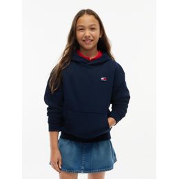 Kapuzensweatshirt Tommy Hilfiger, M&auml;dchen, Gr. 10 (140), schwarz, Sweatware, Obermaterial: 100% Baumwolle, unifarben, regular fit normal, Rundhals, B&uuml;ndchen, Sweatshirts, K&auml;ngurutasche, reine Baumwolle, Kinder bis 16 Jahre