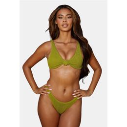 Bikini-Hose MODA MINX "Scrunch Fixed Brazilian", Damen, Gr. L, US-Gr&ouml;&szlig;en, gr&uuml;n (olivgr&uuml;n), 97% Polyamid, 3% Elasthan, unifarben, Badehosen Bikini-Hose, mit modischem Design