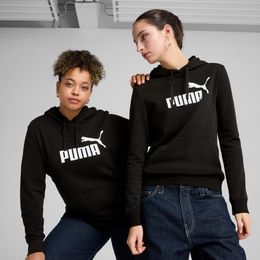 Kapuzensweatshirt Puma "ESS NO 1 LOGO HOODIE TR", Damen, Gr. XL, schwarz (Puma schwarz), Sweatware, Obermaterial: 68% Baumwolle, 32% Polyester, bedruckt, regular fit normal, angesetztes B&uuml;ndchen, Sweatshirts, Regular Fit, mit K&auml;ngurutasche, mit verstellbarer Kapuze