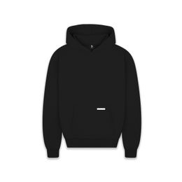 Kapuzensweatshirt DROPSIZE "Dropsize Herren Super Heavy Blank Hoodie", Herren, Gr. L, schwarz, 80% Baumwolle, 20% Polyester, unifarben, Rundhals, Sweatshirts
