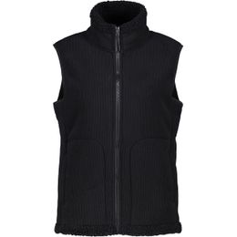 alife and kickin Fellimitatweste ALIFE & KICKIN "Damen EstherAK T Fellimitatweste, Weste", Damen, Gr. L, schwarz, 100% Polyester, Westen, Gerippte Strickoptik mit Stehkragen und Eingrifftaschen