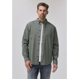 Langarmhemd Street One MEN, Herren, Gr. L (42), US-Gr&ouml;&szlig;en, dusty mint, Web, 100% Baumwolle, gemustert, normal normal, V-Ausschnitt, B&uuml;ndchen, Hemden, aus reiner Baumwolle