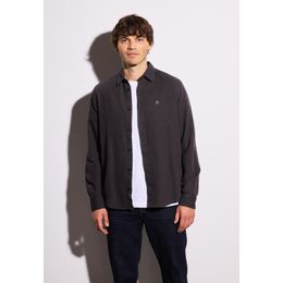 Langarmhemd Street One MEN, Herren, Gr. L (42), US-Gr&ouml;&szlig;en, bordeaux rot, Web, 100% Baumwolle, meliert, normal normal, V-Ausschnitt, 1-Knopf-Manschette, Hemden, aus reiner Baumwolle