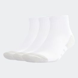 Funktionssocken adidas Performance "ESS CC QRT 3P", Damen, Gr. M (40/42), wei&szlig; (wei&szlig;, grau two), Obermaterial: 56% Polyester, 40% Baumwolle, 3% Elasthan, 1% sonstige Fasern, Socken, Kurzsocken, Sneakersocken, 3er Packung