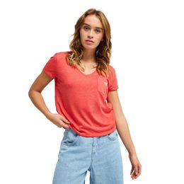 T-Shirt Roxy "Laguna Green V Neck", Damen, Gr. L, hibiscus, Obermaterial: 65% Polyester, 35% Viskose., Shirts T-Shirt