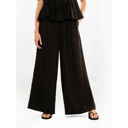 Chinos LIBERT&Eacute; ESSENTIEL "Libert&eacute; Essentiel Trouser BOB", Damen, Gr. L, Normalgr&ouml;&szlig;en, schwarz, Obermaterial: 67% Viskose, 21% Polyamid, 12% Leinen, Hosen