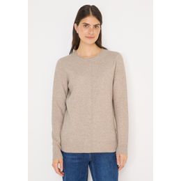 Strickpullover Cecil, Damen, Gr. XXL (46), sandalwood beige melange, Web, 37% Baumwolle, 34% Polyacryl, 26% Polyester, 3% Elasthan, unifarben, normal normal, Rundhals, Strickb&uuml;ndchen, Pullover Strickpullover, aus Feinstrick