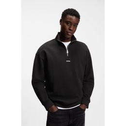 Sweatshirt Hugo "Durty", Herren, Gr. S, schwarz001, Sweatware, Obermaterial: 100% Baumwolle, unifarben, relaxed fit normal, hoch geschlossener Ausschnitt, B&uuml;ndchen, Sweatshirts Sweatshirt