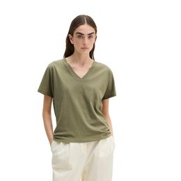 Marc O'Polo T-Shirt MARC O'POLO "aus leichtem Single Jersey", Damen, Gr. L, pure sage, Obermaterial: 100% Baumwolle, unifarben, Basic, regular fit, V-Ausschnitt, Shirts T-Shirt