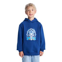 Hoodie DC Shoes "Burning Skull", Jungen, Gr. 16(165-172cm), blau (estate blau), Obermaterial: 55% Baumwolle, 25% Baumwolle, 20% Polyester., Sweatshirts Hoodie