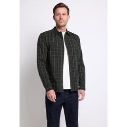 Karohemd Street One MEN, Herren, Gr. L (42), US-Gr&ouml;&szlig;en, basic schwarz, Web, 100% Baumwolle, kariert, normal normal, V-Ausschnitt, B&uuml;ndchen, Hemden Karohemd, aus reiner Baumwolle