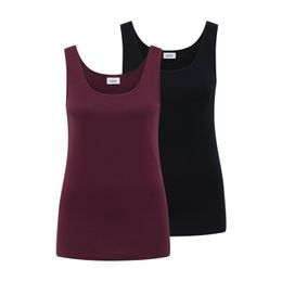 Tr&auml;gertop Cecil, Damen, Gr. L (42), sweet grape rot, universal blau, Web, 100% Baumwolle, unifarben, comfort fit normal, Rundhals, abgesteppt, Tops Tr&auml;gertop, aus reiner Baumwolle
