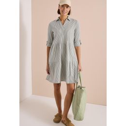 Sommerkleid Cecil, Damen, Gr. XXL (46), US-Gr&ouml;&szlig;en, khaki, Web, 75% Baumwolle, 25% Modal, unifarben, comfort fit knieumspielend, V-Ausschnitt, Umschlagbund, Kleider Sommerkleid, l&auml;ssig