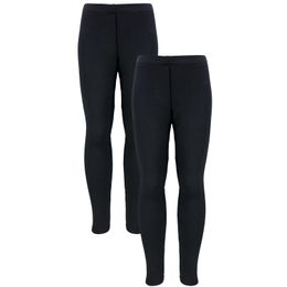 Leggings TUPTAM "Leggings M&auml;dchen Winter Leggings 2er PACK Gef&uuml;ttert", M&auml;dchen, Gr. 146, N-Gr, grau (2er pack schwarz, schwarz), Obermaterial: 62% Polyester PES. 34% Baumwolle CO. 4% Elasthan EL., Hosen Leggings