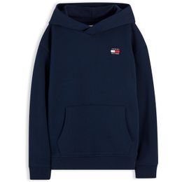 Kapuzensweatshirt Tommy Hilfiger, M&auml;dchen, Gr. 10 (140), schwarz night navy, Sweatware, Obermaterial: 100% Baumwolle, unifarben, regular fit normal, Rundhals, B&uuml;ndchen, Sweatshirts, K&auml;ngurutasche, reine Baumwolle, Kinder bis 16 Jahre