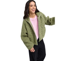 Fleecepullover Roxy "Blurry Cloud", Damen, Gr. L, gr&uuml;n (oil gr&uuml;n outline moe), Obermaterial: 100% Polyester., Sweatshirts Fleecepullover