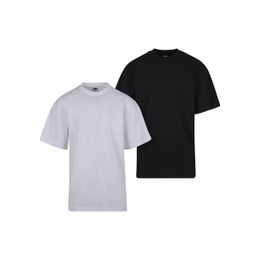 T-Shirt Urban Classics "Urban Classics Herren Tall Tee 2-Pack", Jungen, Gr. M, wei&szlig; schwarz, 100% Baumwolle, unifarben, normal, Rundhals, Shirts T-Shirt