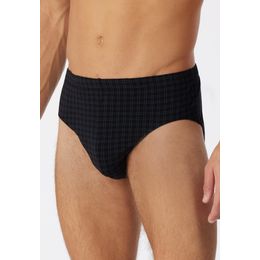 Minislip Schiesser "Cotton Casual", Herren, Gr. 6, schwarz (000, schwarz), Single Jersey, Obermaterial: 95% Baumwolle, 5% Elasthan, k&ouml;rpernah, Unterhosen, ohne Eingriff, kariert