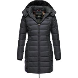 Steppmantel Marikoo "Abendsternchen", Damen, Gr. 5XL (50), grau (anthrazit), Oberstoff: 100% Nylon, Futter: 100% Polyester, Wattierung: 100% Polyester, &Auml;rmelfutter: 100% Polyester, kontrastfarbene Details, figurbetont Po-bedeckend, hoch geschlossener Ausschnitt, &Auml;rmel ohne &Auml;rmelschlitz Rippstrickb&uuml;ndchen kontrastfarben, M&auml;ntel Steppmantel, zeitloser Wintermantel mit schmaler Steppung