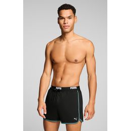 Badeshorts Puma "Puma SWIM MEN TRACK SHORT SHORTS", Herren, Gr. L, N-Gr, schwarz, Microfaser, Obermaterial: 100% Polyester, Badehosen Badeshorts, mit Gummizug und Bindekordel