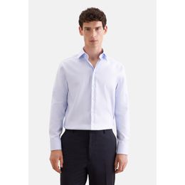 Businesshemd Seidensticker "Schwarze Rose", Herren, Gr. M (39), normale &Auml;rmell&auml;ngen, blau, 100% Baumwolle, Strukturmuster, regular fit, 2-Knopf-Manschette, Hemden, Regular 1/1 Kentkragen Struktur