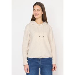 Sweatshirt Cecil, Damen, Gr. L (42), pearl beige, Sweatware, 55% Polyester, 43% Viskose, 2% Elasthan, unifarben, comfort fit, ohne Ausschnitt, B&uuml;ndchen, Sweatshirts Sweatshirt, mit gerafftem Elastiksaum