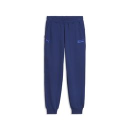 Sporthose Puma "Porsche Legacy Essentials Hose Herren", Herren, Gr. L, Normalgr&ouml;&szlig;en, blau jewel, Obermaterial: 68% Baumwolle, 32% Polyester. Rippe: 97% Baumwolle, 3% Elasthan. Tasche &ndash; Oben: 100% Baumwolle, unifarben, regular fit, Hosen Sporthose