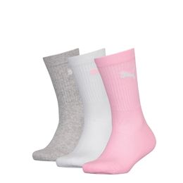 Socken Puma "Puma KIDS CREW SOCK 3P", M&auml;dchen, Gr. 31-34, rosa (rose water), Baumwollmischung, Elasthan, Polyamid, elastisch, Socken Socken, Junior mit klassischer Rippe