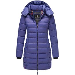 Steppmantel Marikoo "Abendsternchen", Damen, Gr. M (38), lila (lilablau), Oberstoff: 100% Nylon, Futter: 100% Polyester, Wattierung: 100% Polyester, &Auml;rmelfutter: 100% Polyester, figurbetont Po-bedeckend, hoch geschlossener Ausschnitt, &Auml;rmel ohne &Auml;rmelschlitz Rippstrickb&uuml;ndchen kontrastfarben, M&auml;ntel Steppmantel, zeitloser Wintermantel mit schmaler Steppung