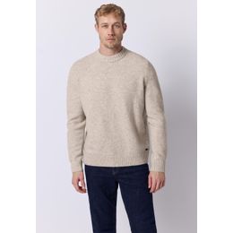 Rundhalspullover Street One MEN, Herren, Gr. XL (44), beige (frost beige), Stoff, 44% Polyacryl, 23% Wolle, 29% Polyester, 4% Elasthan, unifarben, normal normal, Rundhals, Rippb&uuml;ndchen, Pullover Rundhalspullover, Grobstrick