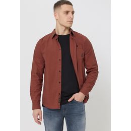 Langarmhemd Street One MEN, Herren, Gr. L (42), US-Gr&ouml;&szlig;en, dull coral, Web, 100% Baumwolle, unifarben, normal normal, V-Ausschnitt, B&uuml;ndchen, Hemden, aus reiner Baumwolle