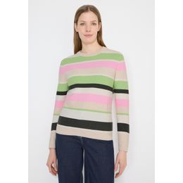 Strickpullover Cecil, Damen, Gr. L (42), bunt (bamboo gr&uuml;n), Web, 100% Baumwolle, normal normal, Rundhals, Rippb&uuml;ndchen, Pullover Strickpullover, aus reiner Baumwolle